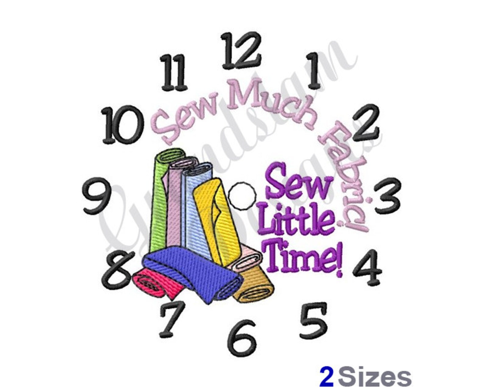 Sew Much Fabric Clock - Machine Embroidery Design - Etsy