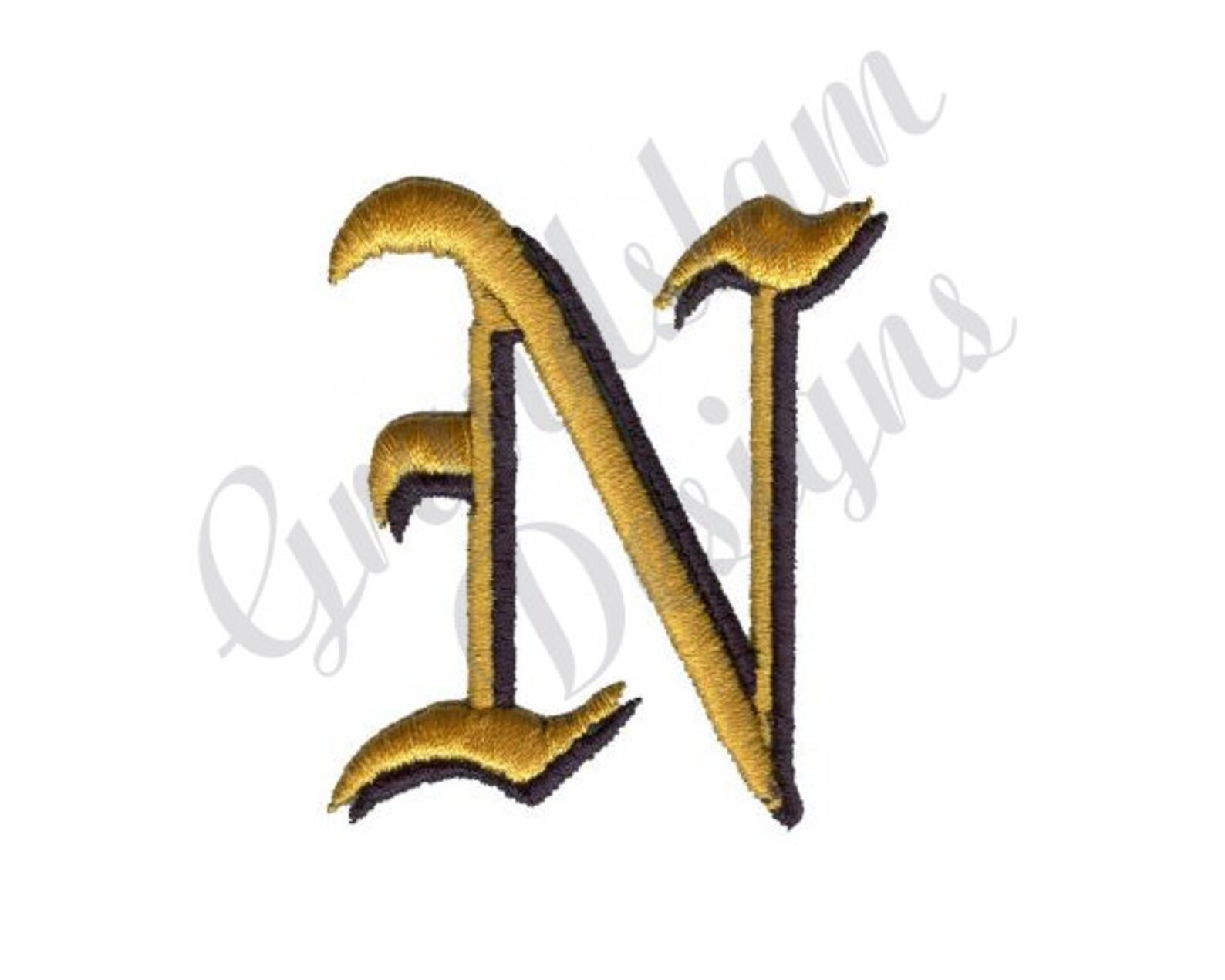 Old English Letter N - Machine Embroidery Design - Etsy