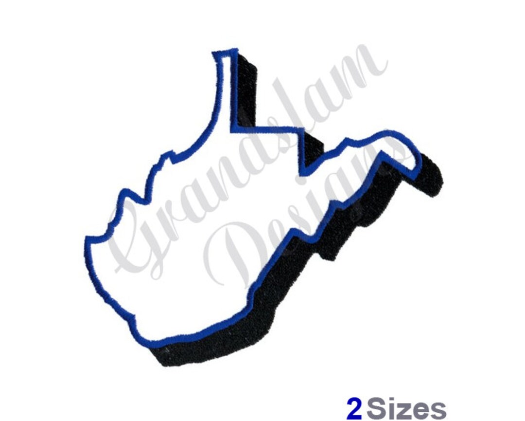 West Virginia State Outline - Machine Embroidery Design - Etsy