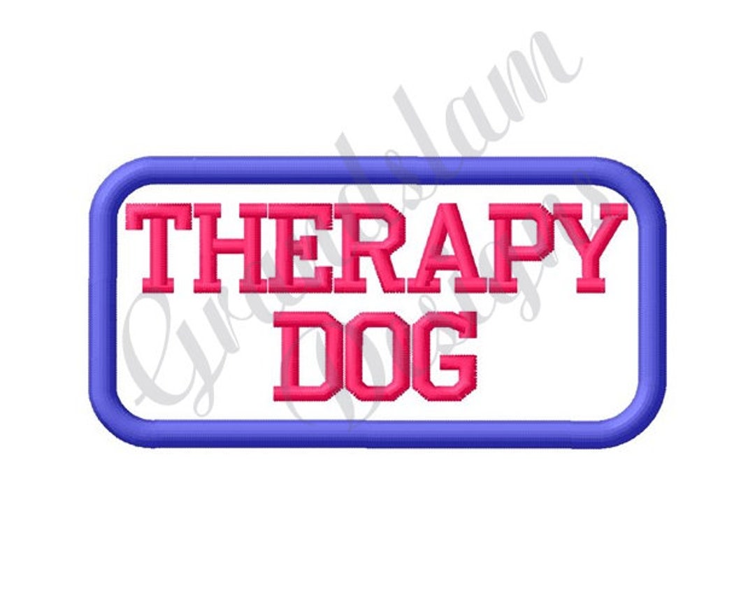 Therapy Dog Patch - Machine Embroidery Design (instant Download) - Etsy