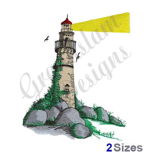 Lighthouse Machine Embroidery Pattern Embroidery Design - Etsy