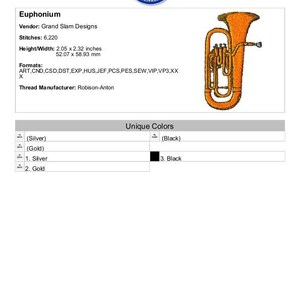 Baritone Brass Horn - Machine Embroidery Design, Embroidery Designs ...