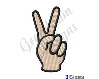 Peace Sign Hand Embroidery Pattern - Etsy