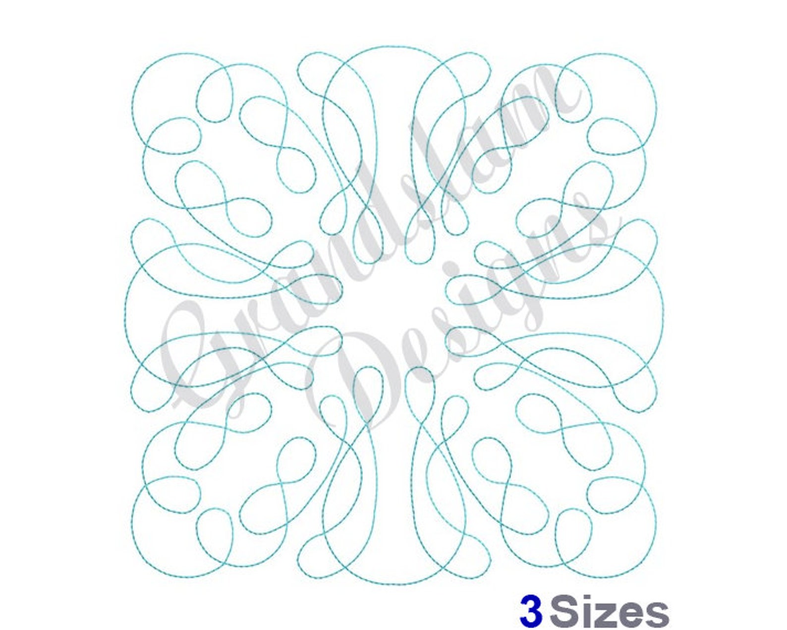Squiggle Quilt Block Pattern Machine Embroidery Design, Embroidery ...