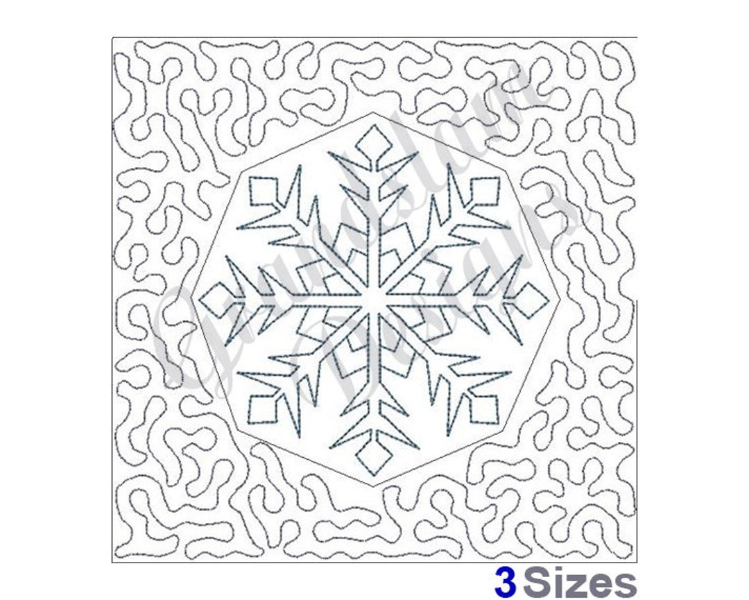 Snowflake Quilt Block -machine Embroidery Design, Embroidery Designs ...