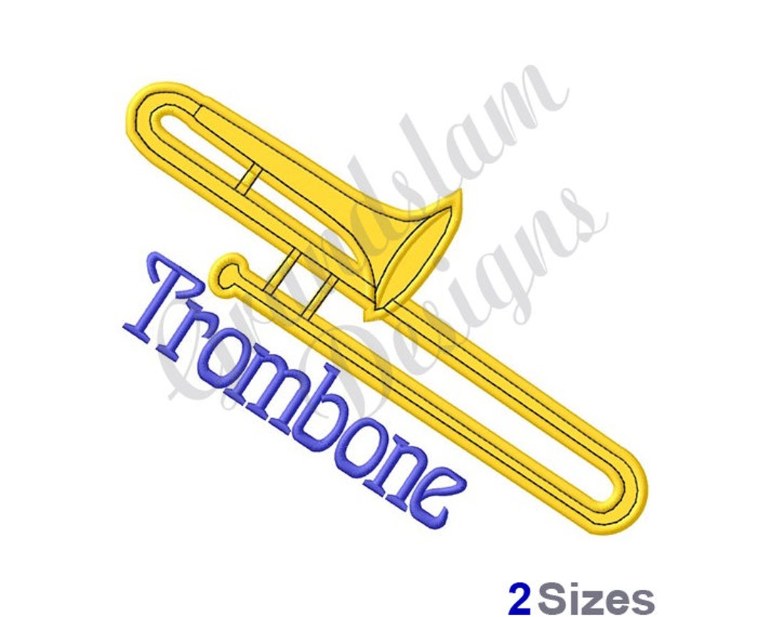 Trombone - Machine Embroidery Design - Etsy