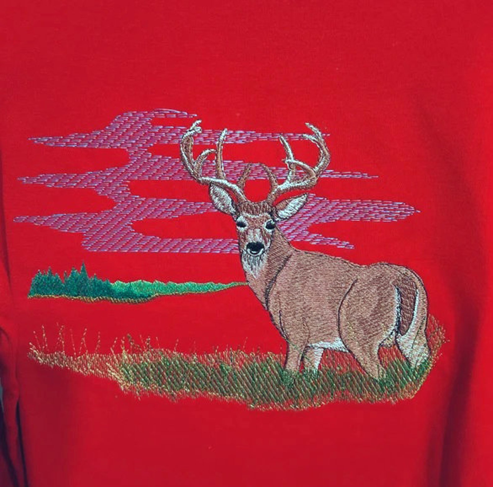 Whitetail Deer Scene - Machine Embroidery Design, Embroidery Designs ...