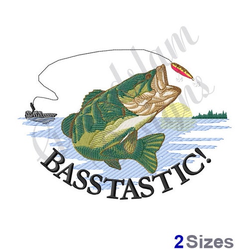 Bass Embroidery Design. Machine Embroidery Design. Fishing - Etsy