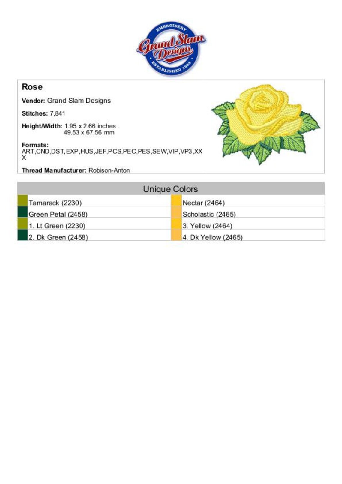 Yellow Rose - Machine Embroidery Design, Embroidery Designs, Machine ...