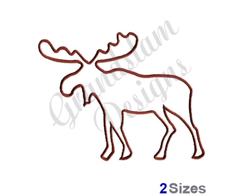 Moose Outline Machine Embroidery Design - Etsy