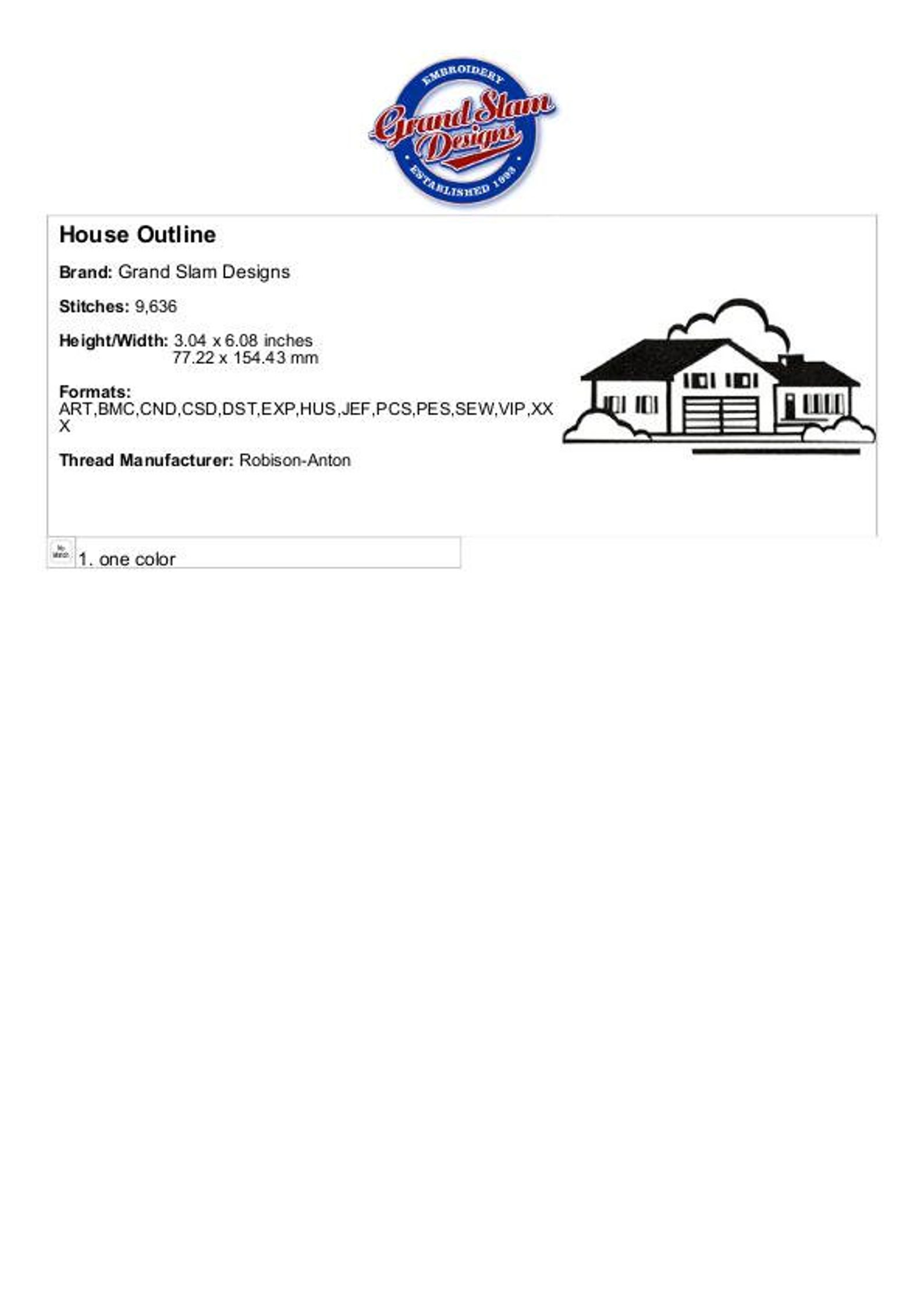 Ranch House Outline Machine Embroidery Design - Etsy
