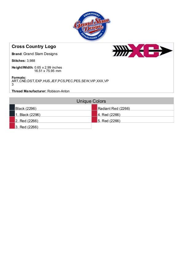 Cross Country Logo - Machine Embroidery Design, Embroidery Designs ...