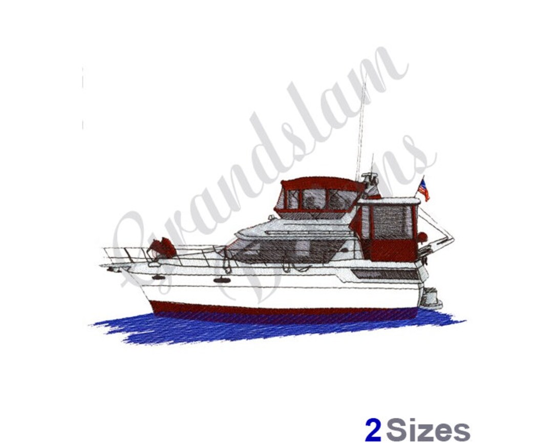 Yacht Boat - Machine Embroidery Design - Etsy