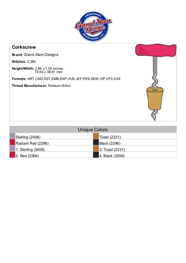 Corkscrew Machine Embroidery Design - Etsy