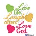 Live, Laugh, Love God - Machine Embroidery Design - Etsy
