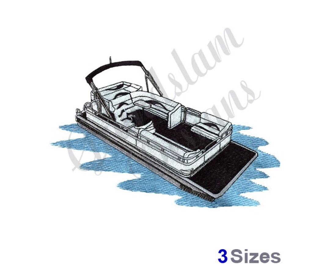 Pontoon Boat - Machine Embroidery Design - Etsy