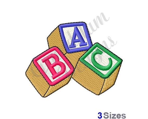 Alphabet Letter Blocks Machine Embroidery Design | Etsy