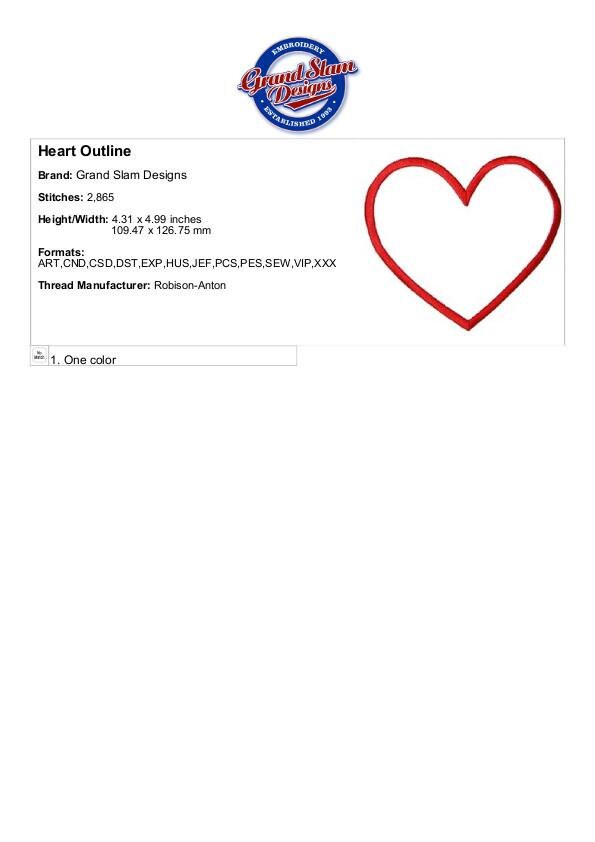 Heart Outline - Machine Embroidery Design, Embroidery Designs, Machine ...
