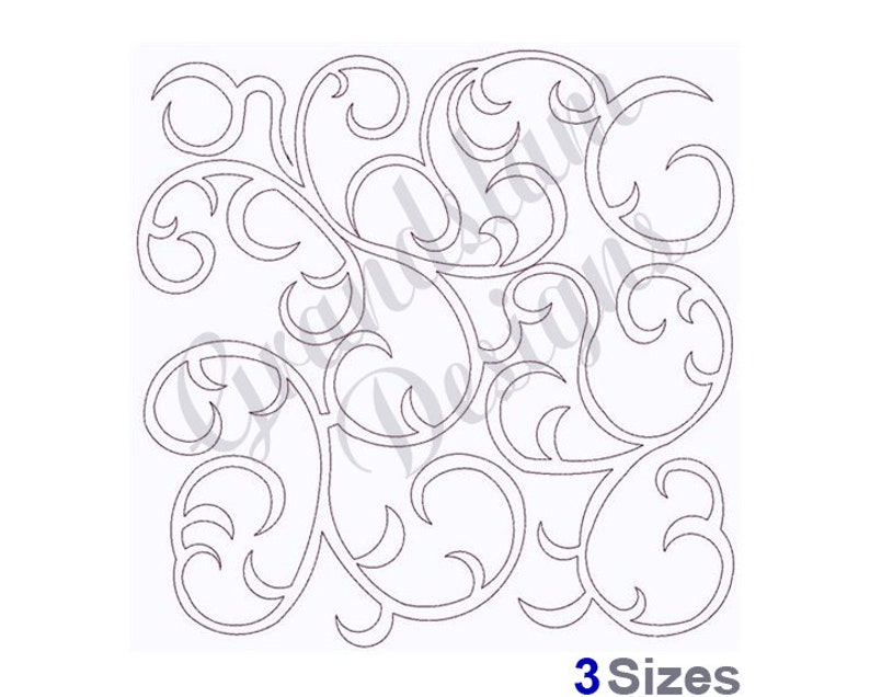 Vine Outline Quilt Block Embroidery Design (digital Download) - Etsy