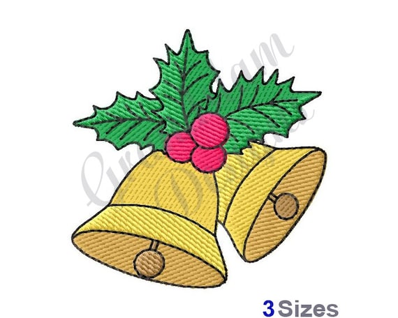 Christmas Bells Jingle Bells Mistletoe Machine Embroidery | Etsy