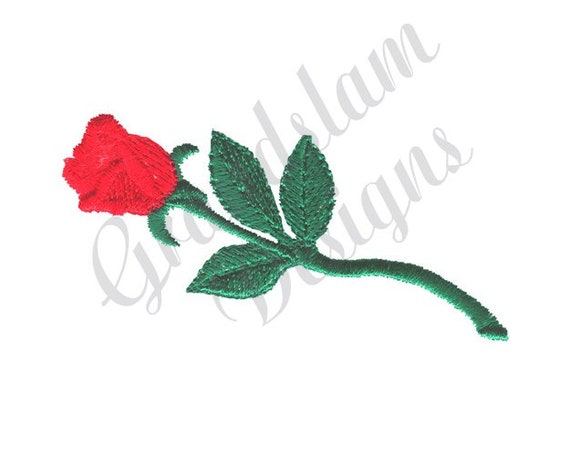 Small Single Rose Machine Embroidery Design | Etsy