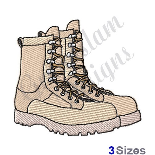Combat Boots Applique Machine Embroidery Designs for Hoop - Etsy