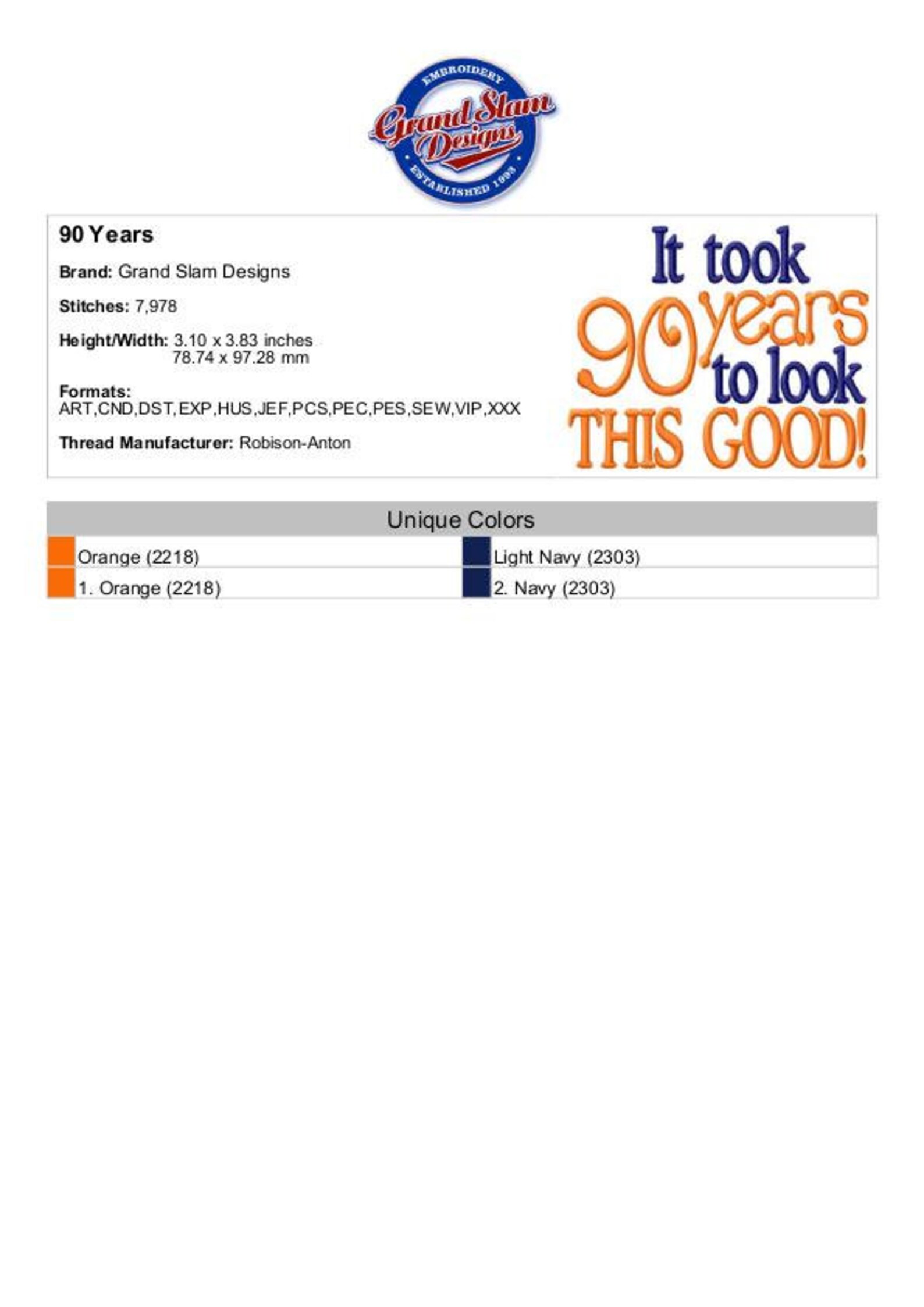 90 Years Old - Machine Embroidery Design, Embroidery Designs, Machine ...