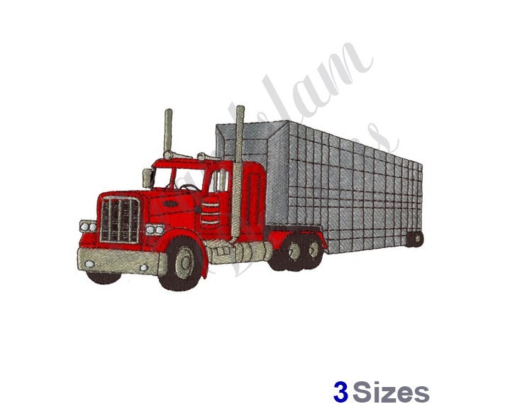 Semi Truck Machine Embroidery Design Embroidery Designs - Etsy