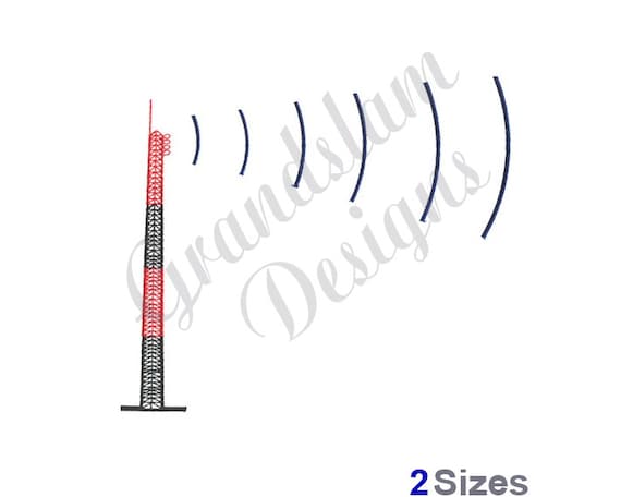 Radio Tower Machine Embroidery Design | Etsy
