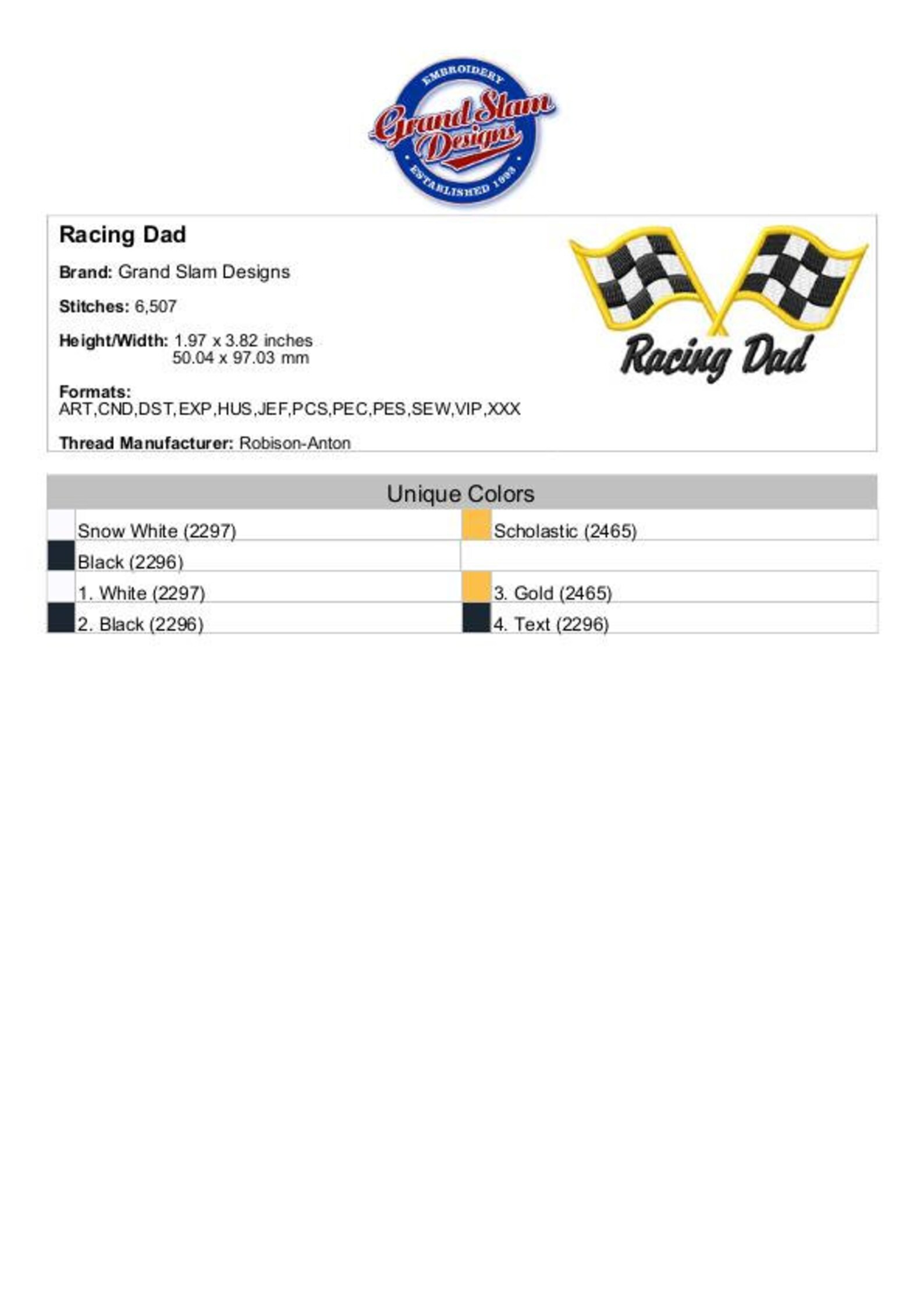 Racing Dad Checkered Flags - Machine Embroidery Design - Etsy