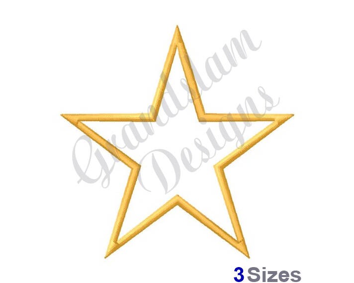 Star Outline Machine Embroidery Design | Etsy