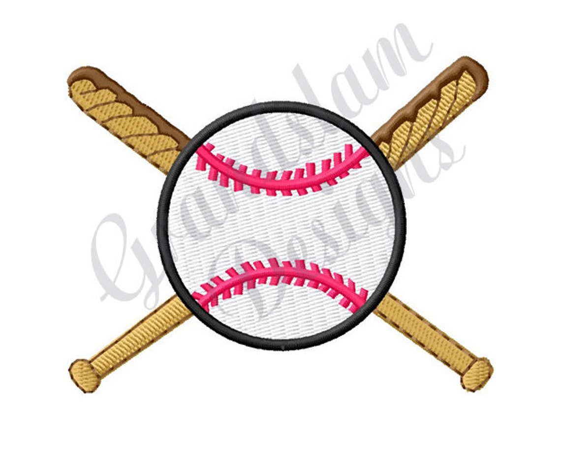 Crossed Baseball Bats - Machine Embroidery Design, Embroidery Designs ...