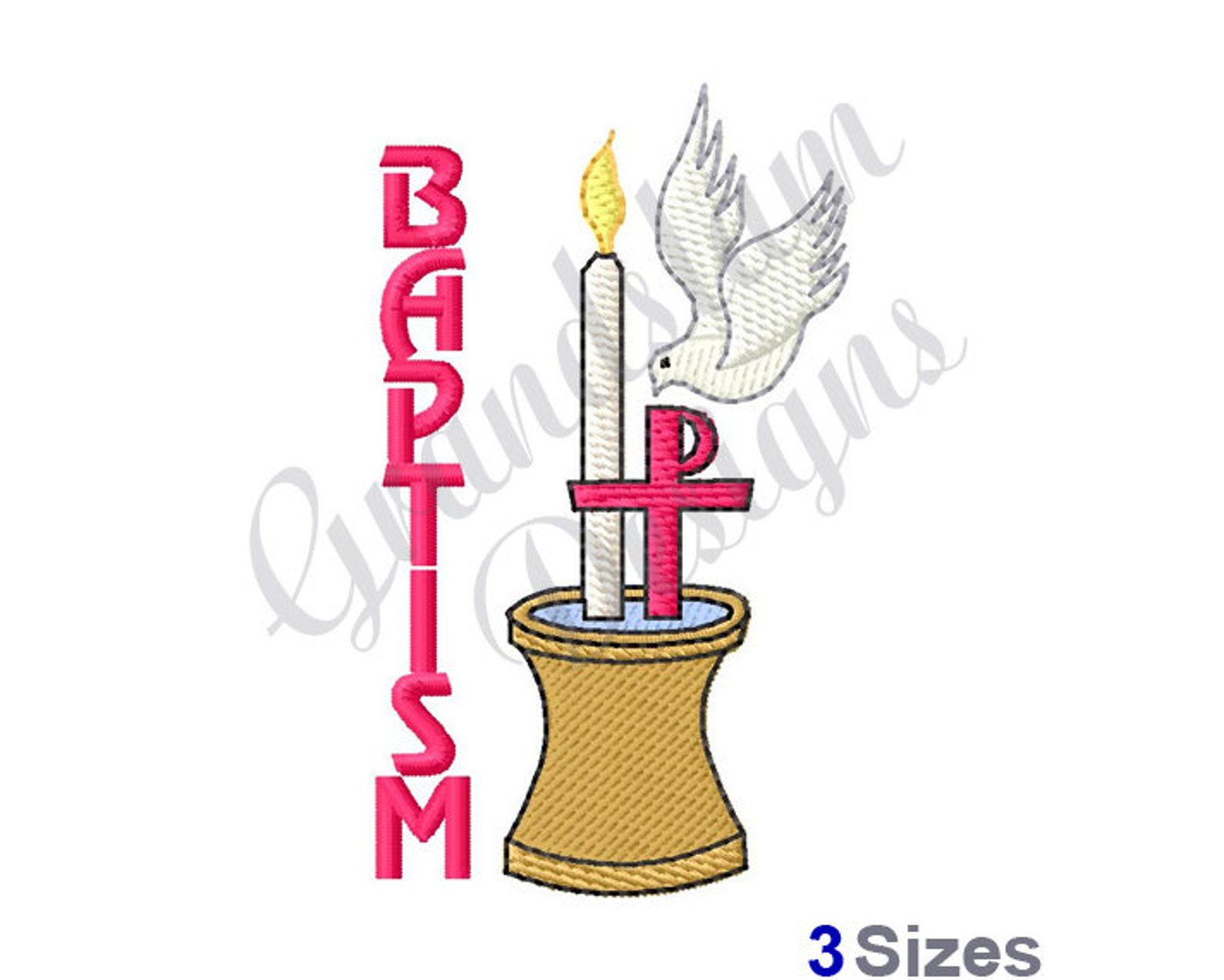 Baptism Logo Machine Embroidery Design - Etsy