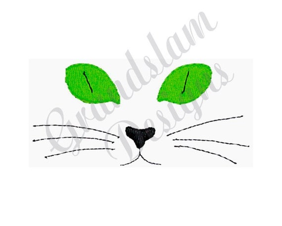 Cat Face Machine Embroidery Design | Etsy