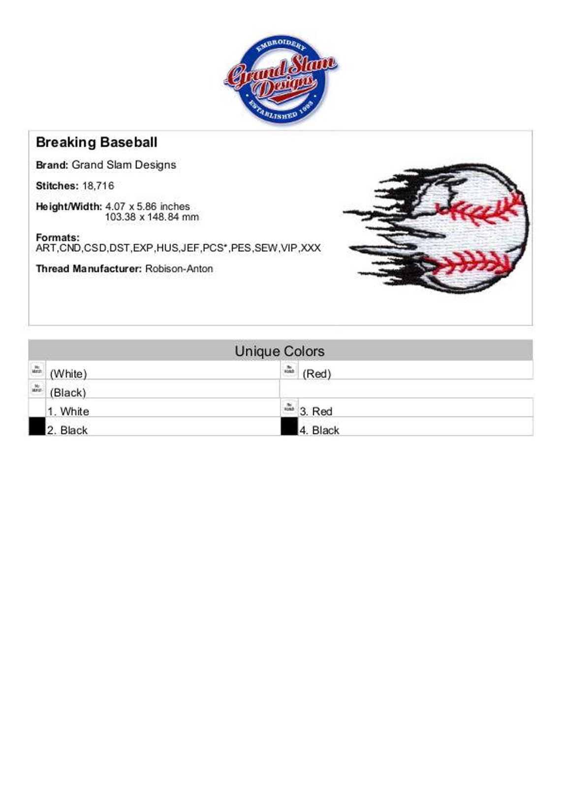 Breaking Baseball Machine Embroidery Design - Etsy