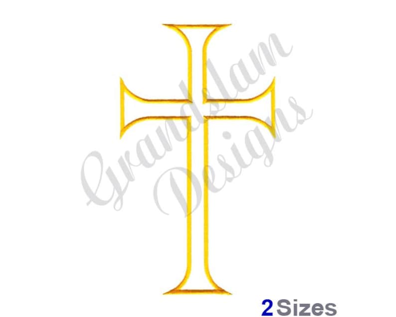 Cross Outline Machine Embroidery Design | Etsy