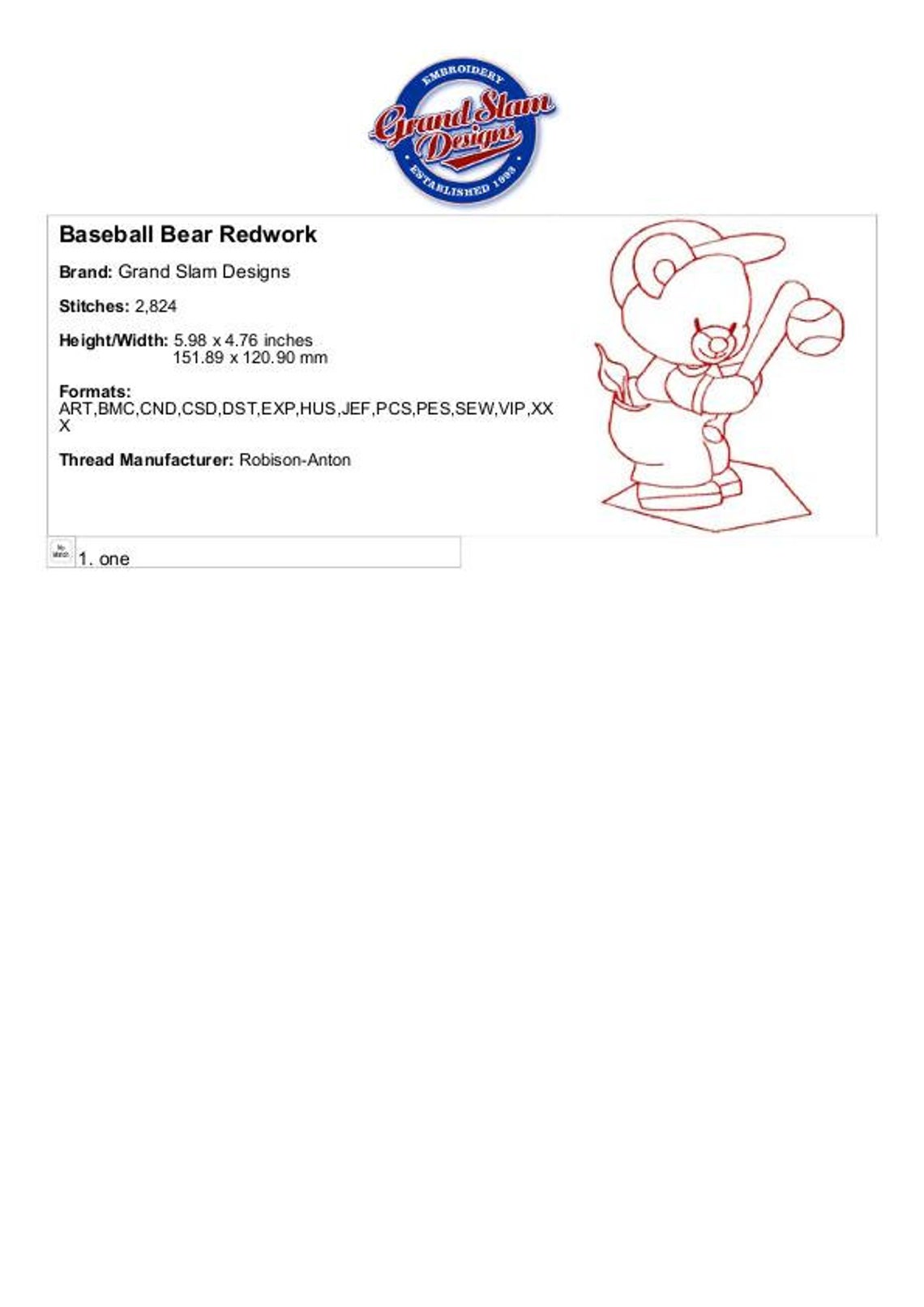 Baseball Bear Redwork Machine Embroidery Design (digital Download) - Etsy