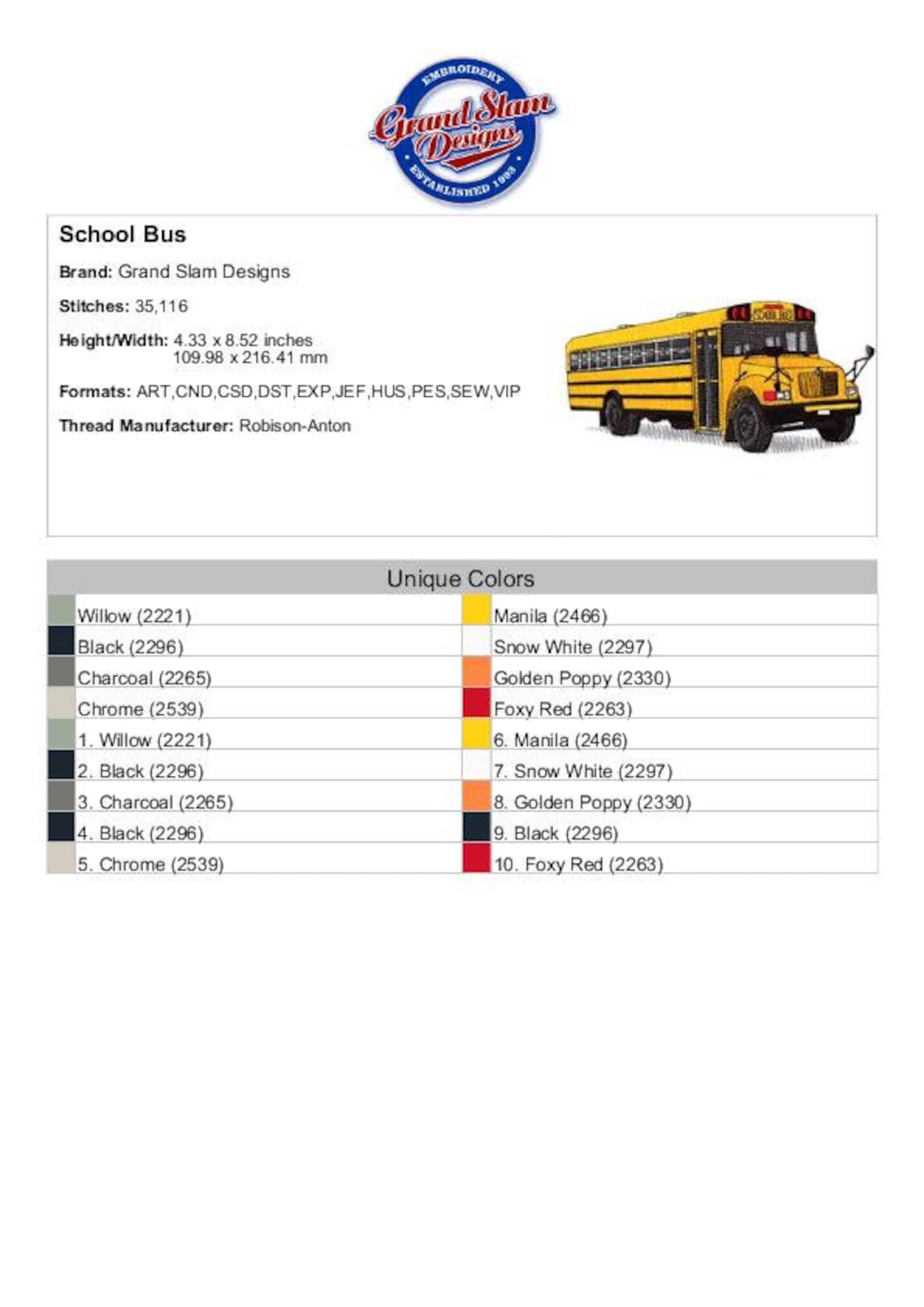 School Bus - Machine Embroidery Design, Embroidery Designs, Machine ...