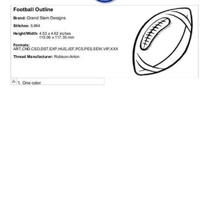 Football Outline - Machine Embroidery Design 2 Sizes - Etsy