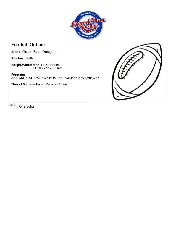 Football Outline - Machine Embroidery Design 2 Sizes - Etsy