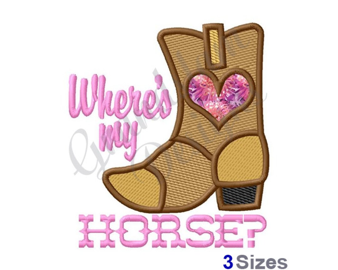 Cowboy Boot Mylar Applique - Machine Embroidery Design - Etsy