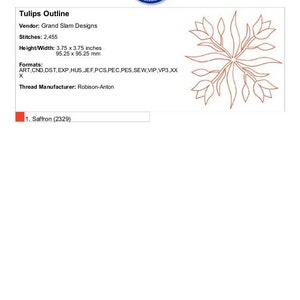 Tulips Outline Machine Embroidery Design, Embroidery Designs, Machine ...