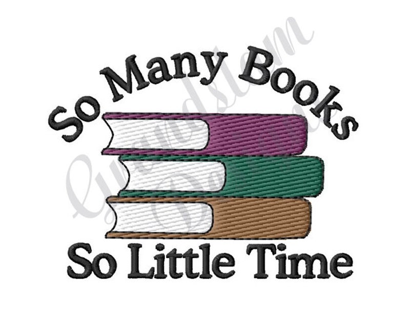 So Many Books Machine Embroidery Design | Etsy