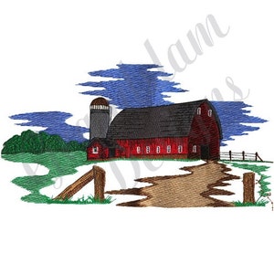 Red Barn Scene - Machine Embroidery Design, Embroidery Designs, Machine ...