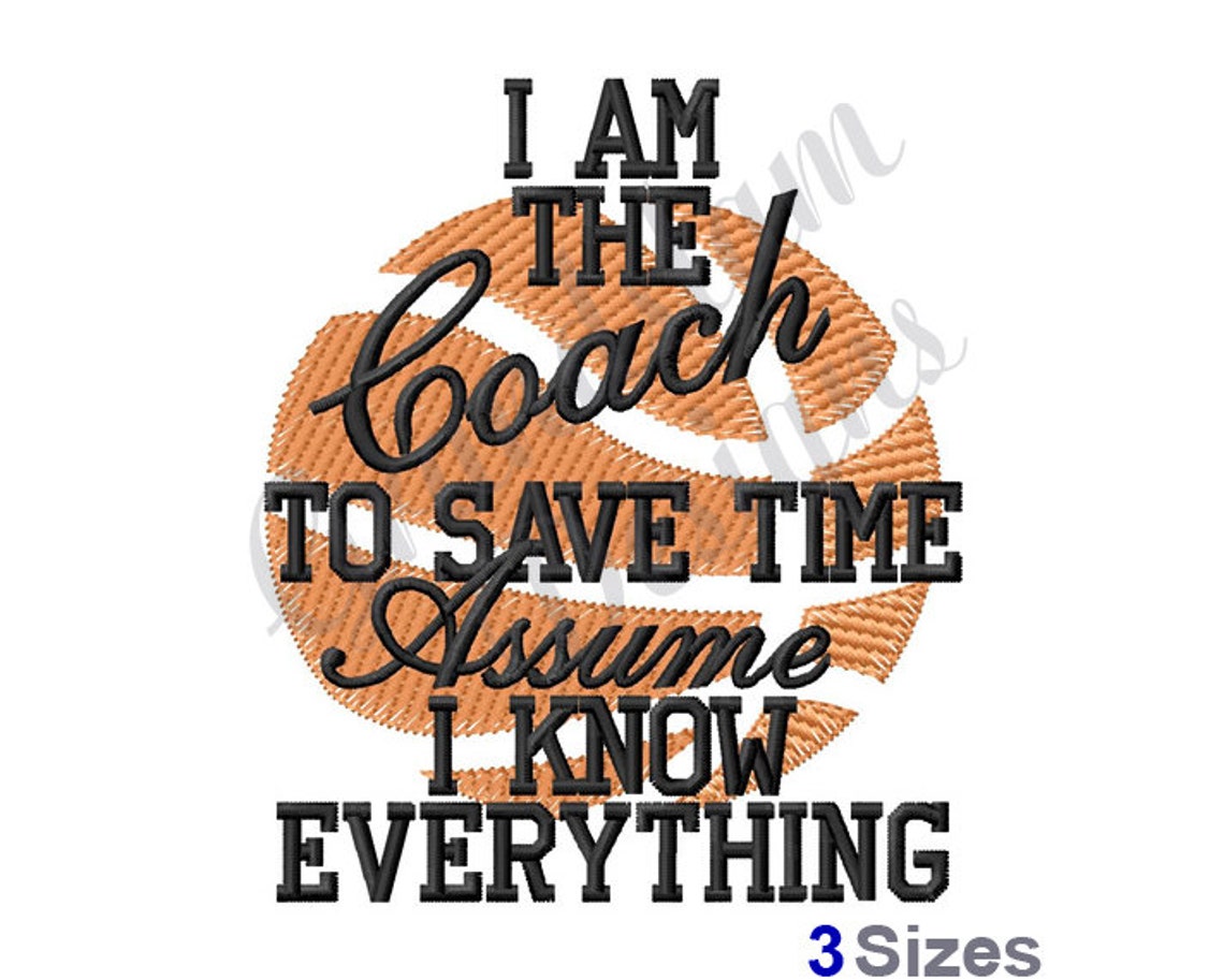 Basketball Coach - Machine Embroidery Design - Etsy