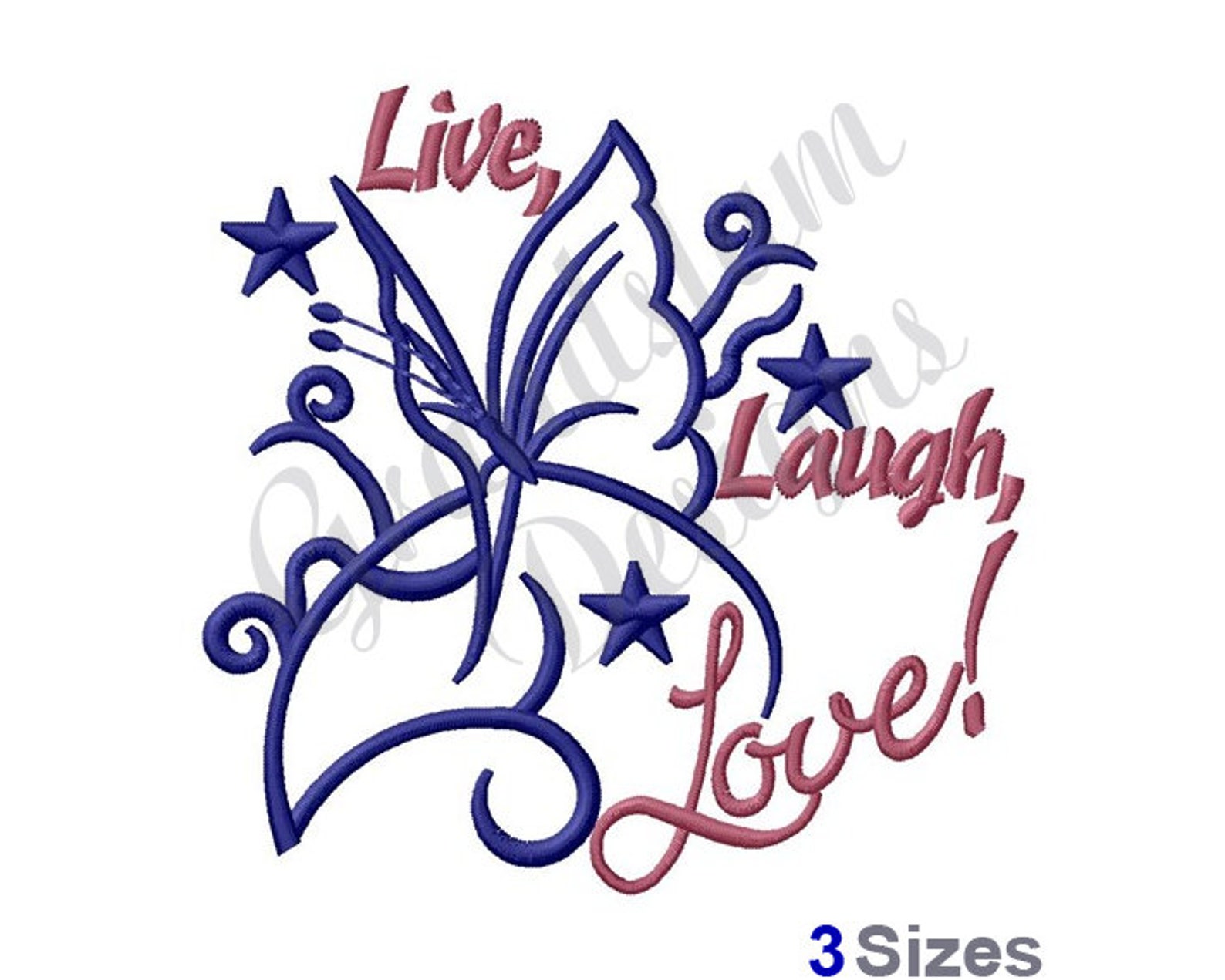 Live Laugh Love Machine Embroidery Design Embroidery - Etsy