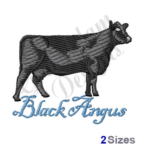 Black Angus Head Machine Embroidery Design - Etsy