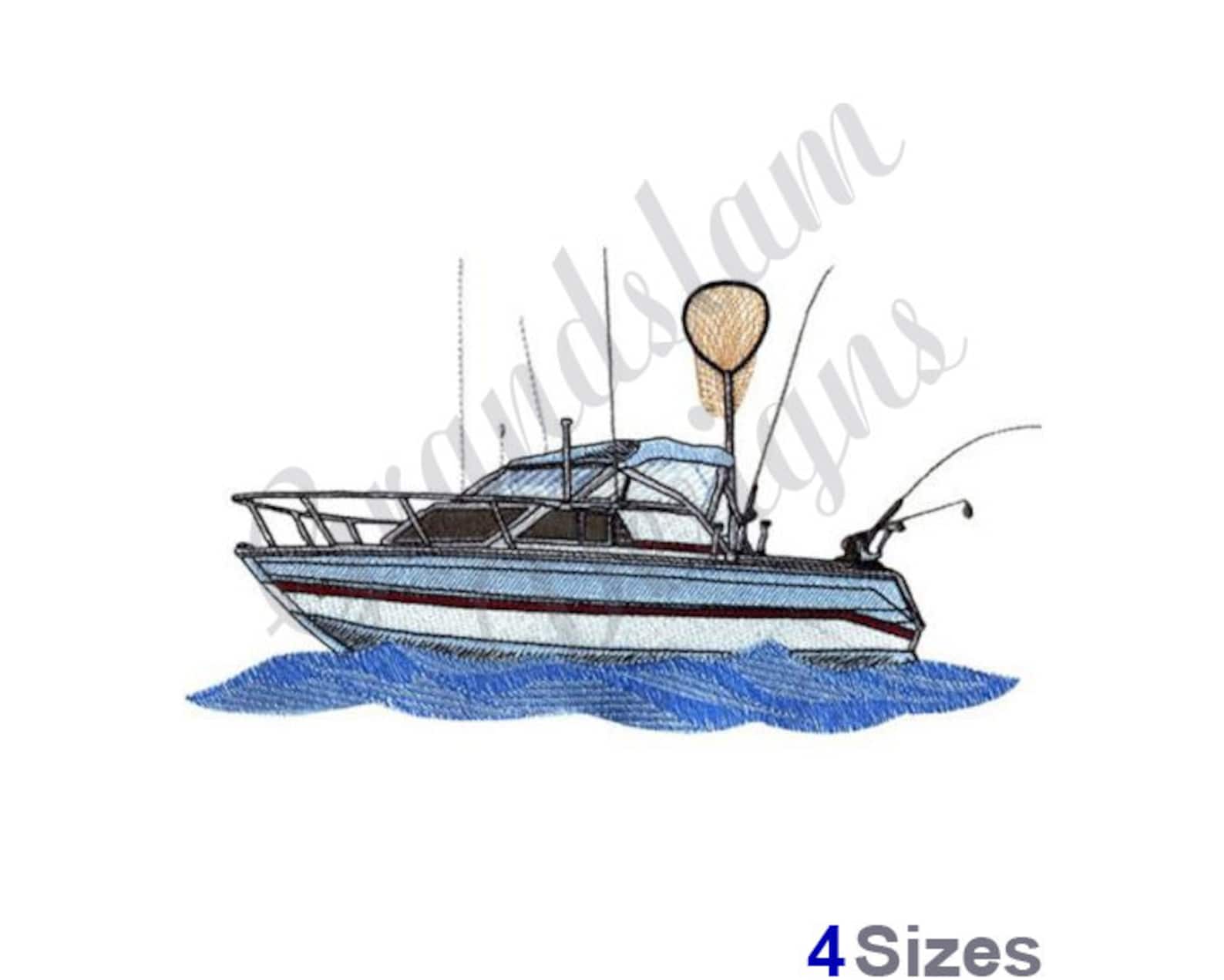 Fishing Boat - Machine Embroidery Design, Embroidery Designs, Machine ...