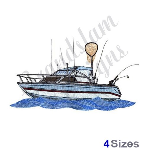 Fishing Scene Machine Embroidery Design Embroidery Designs - Etsy