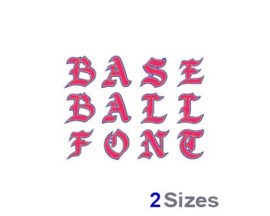Baseball Embroidery Font Set- Sweetheart Machine Embroidery Alphabet ...